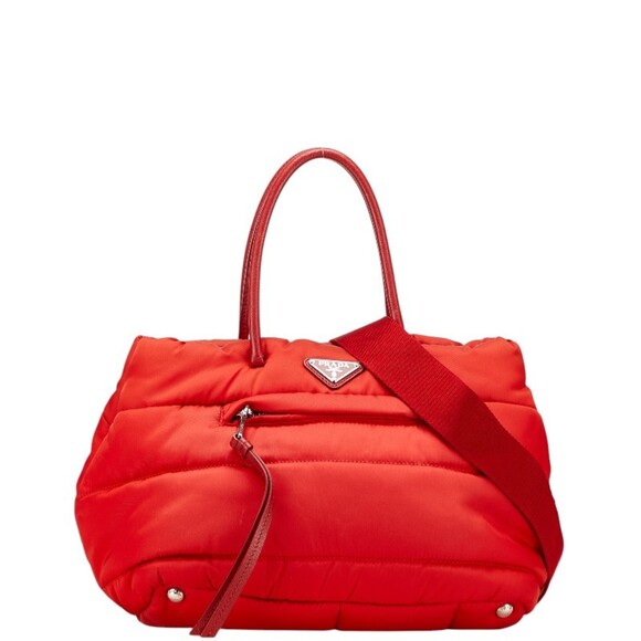 Prada | Bags | Prada Red Leather Shoulder Bag | Poshmark